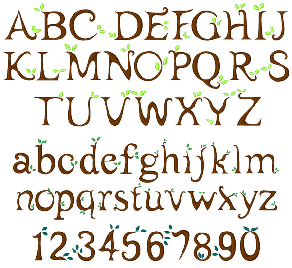 Forest Font Embroidery Font | AnnTheGran