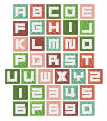 Hipster Square Font Embroidery Font - Vibrant Block Style Alphabet ...