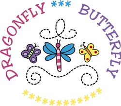 Dragonfly And Butterfly Vector Illustration | AnnTheGran.com
