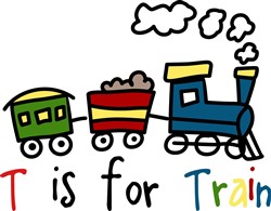 T Is For Train Vector Illustration | AnnTheGran.com