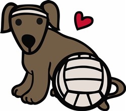 Volleyball Dog Vector Illustration | AnnTheGran.com