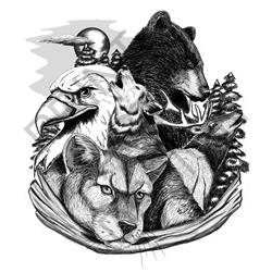Wildlife (line) Vector Illustration | AnnTheGran.com