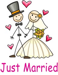 JUST MARRIED Vector Illustration | AnnTheGran.com