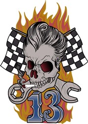 Racing Skull Vector Illustration | AnnTheGran.com