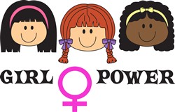 THREE GIRLS FACES GIRL POWER Vector Illustration | AnnTheGran.com