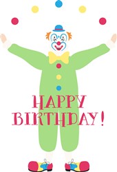 Happy Birthday Clown Vector Illustration | AnnTheGran.com