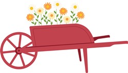 Antique Flower Cart Vector Illustration | AnnTheGran.com