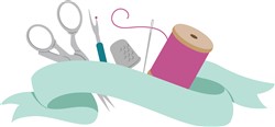 Sewing Notions Vector Illustration | AnnTheGran.com