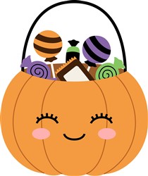 Pumpkin Candy Bucket Vector Illustration | AnnTheGran.com