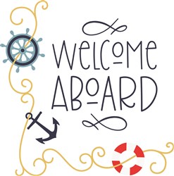 Welcome Aboard Vector Illustration | AnnTheGran.com