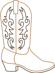 Cowboy Boot Outline Vector Illustration | AnnTheGran.com