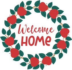 Apple Wreath Welcome Home Vector Illustration | AnnTheGran.com