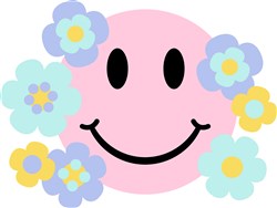 Flower Smiley Face Vector Illustration | AnnTheGran.com