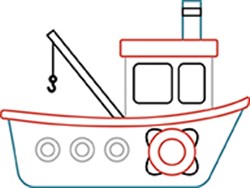Tug Boat Outline Vector Illustration | AnnTheGran.com