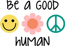 Happy Smiley Face Flower Peace Symbol Border Good Human Vector ...