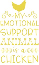 Emotional Support Animal Chicken Funny Quote Saying Phrase Vector ...