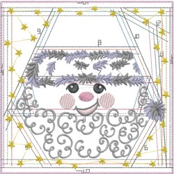 Santa Face Quilt Block Embroidery Design | AnnTheGran.com