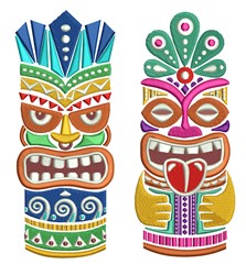 Tiki Statues Embroidery Design | AnnTheGran.com