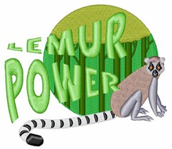 Lemur Power Embroidery Design | AnnTheGran.com