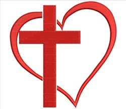 Heart & Cross Outline Embroidery Design | AnnTheGran.com