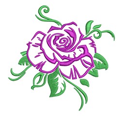Purple Rose Outline Embroidery Design | AnnTheGran.com