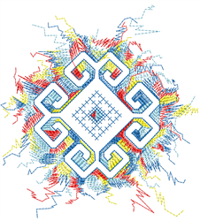Aztec Tile Circle Embroidery Design | AnnTheGran.com