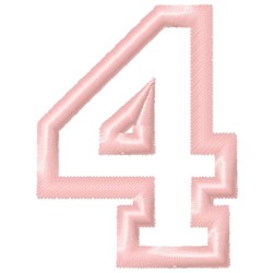 Varsity Number 4 Outline Embroidery Design | AnnTheGran.com