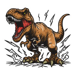 Roaring T-Rex Embroidery Design | AnnTheGran.com