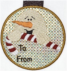 Gift Tag Mylar Ornament Embroidery Design | AnnTheGran.com