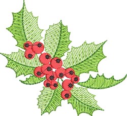 Xmas Holly Embroidery Design | AnnTheGran.com