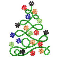 Paw Print Tree Embroidery Design | AnnTheGran.com