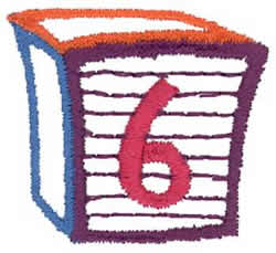 Number Block 6 Embroidery Design | AnnTheGran.com