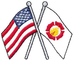 Flags With Fire Logo Embroidery Design | AnnTheGran.com