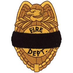 Fire Badge W Band Embroidery Design | AnnTheGran.com