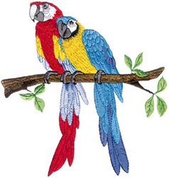 Two Macaws Embroidery Design | AnnTheGran.com