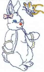 Bunny Outline Embroidery Design | AnnTheGran.com