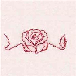 Line Art Rose Border Embroidery Design | AnnTheGran.com