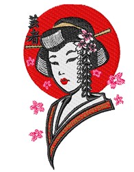 Japanese Geisha Embroidery Design | AnnTheGran.com