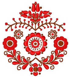 Rosemaling Flowers Embroidery Design | AnnTheGran.com