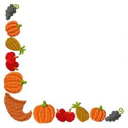 Thanksgiving Cornucopia Corner Embroidery Design | AnnTheGran.com