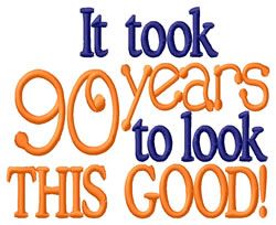 90 Years Embroidery Design | AnnTheGran.com