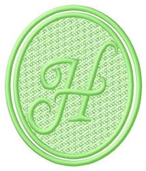 Oval Letter H Embroidery Design | AnnTheGran.com