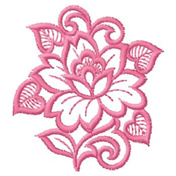 Pink Flower Outline Embroidery Design | AnnTheGran.com