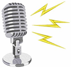 Retro Microphone Embroidery Design | AnnTheGran.com