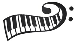 Curly Piano Keyboard Embroidery Design | AnnTheGran.com
