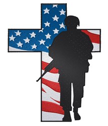 Soldier Patriotic Cross Embroidery Design | AnnTheGran.com