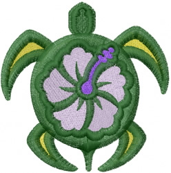 Turtle Flower Embroidery Design | AnnTheGran.com