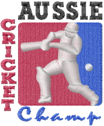 Cricket Champ Embroidery Design | AnnTheGran.com