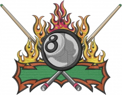 Pool Cue Embroidery Design | AnnTheGran.com