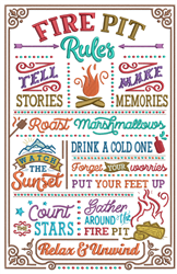 Fire Pit Rules Embroidery Design | AnnTheGran.com